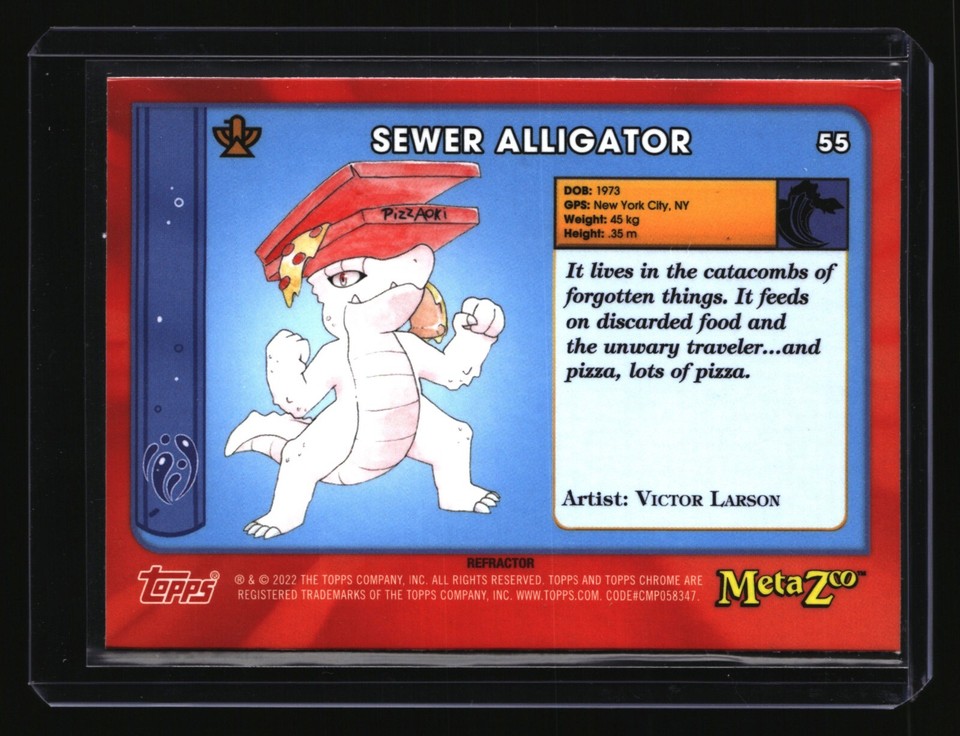 MetaZoo SEWER ALLIGATOR #55 (2022 Topps Chrome Silver Refractor) NM ...