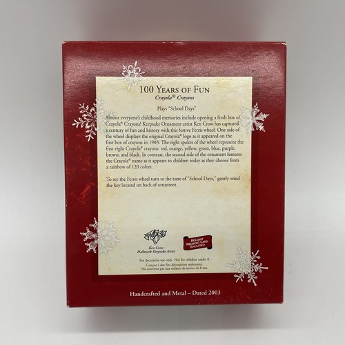 Hallmark Keepsake 100 Years of Fun Crayola Ferris Wheel Ornament 2003 ...
