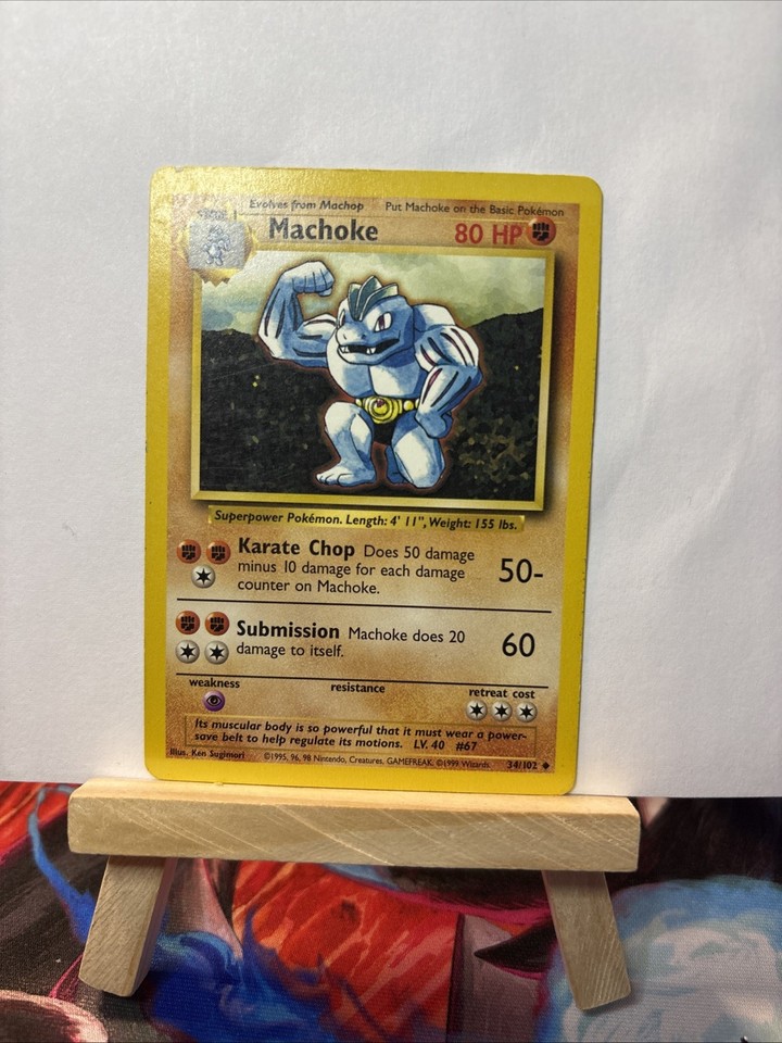 Machoke Uncommon Unlimited Base Set 34/102 LP Pokémon TCG | eBay
