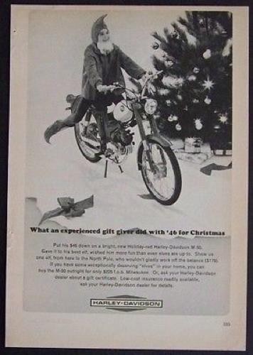 1965 Harley Davidson M-50 *Christmas Elf on Wheels* Motorcycle AD | eBay