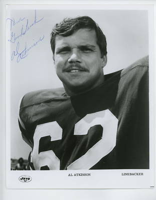 Al Atkinson Signed Autographed 8 X 10 Photo New York Jets To Tom | eBay