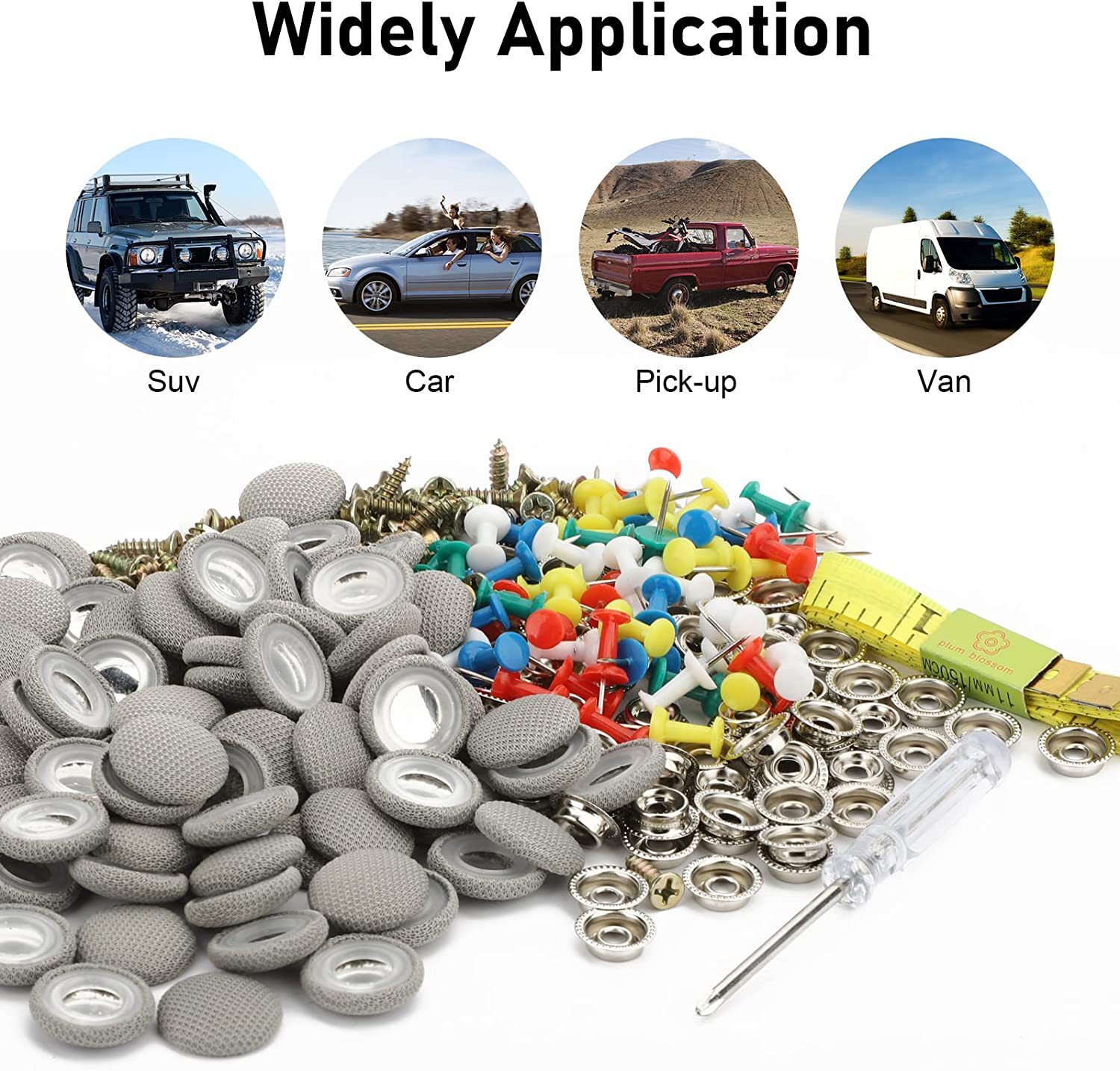 60 pcs Sagging Headliner Fix Repair Kit Pins Snap Rivet Car Roof Repair ...