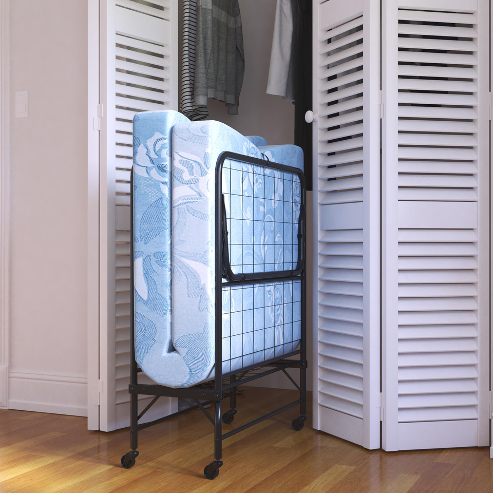 Twin Folding Cot, Bed, Foam Mattress, Guest Roll Away Camping Portable ...