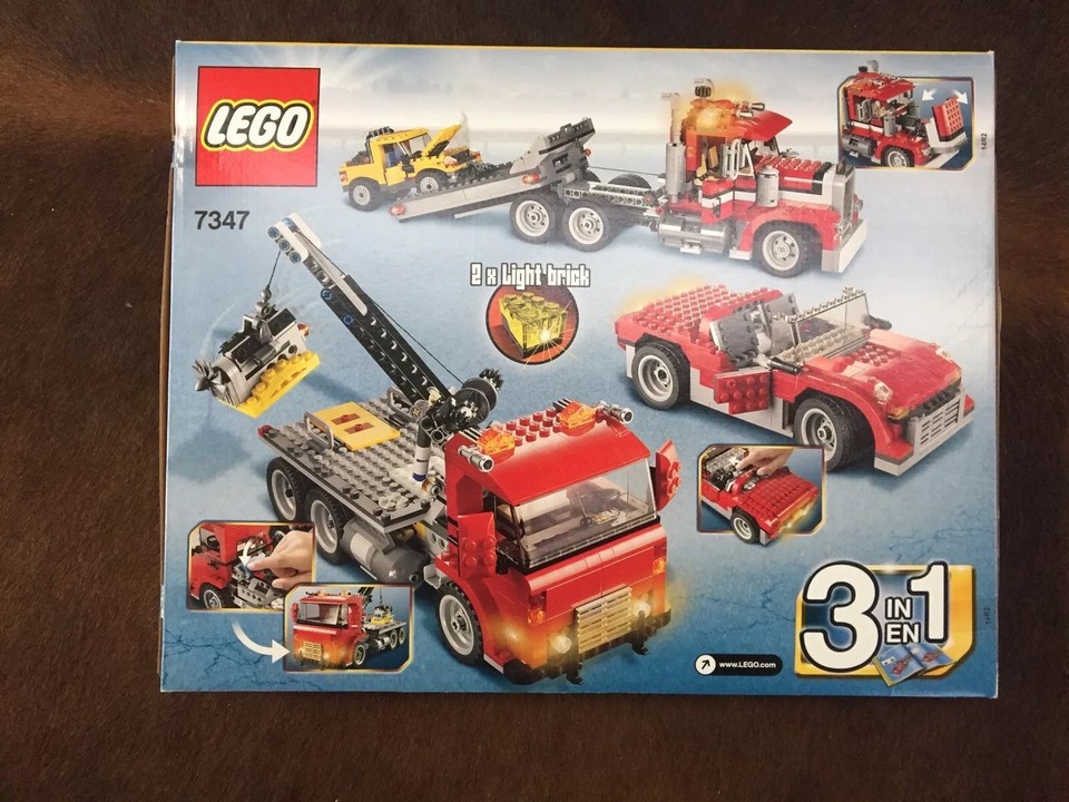 LEGO Creator 7347 Highway Pickup Tow Truck Flatbed Car Hauler ...