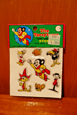Vintage NOS MINT 1979 70s 80s Mighty Mouse Puffy Stickers by Terry ...