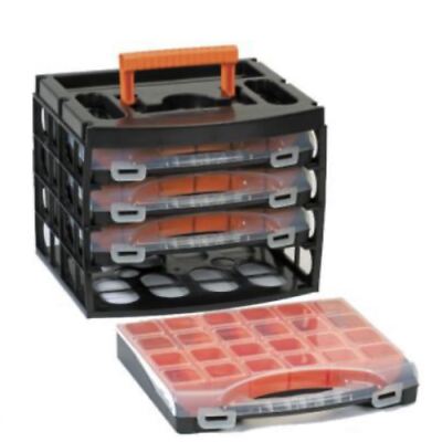 Neilsen 5pc Storage Organiser Box Screws Nails Nuts 64 Compartments 4 ...