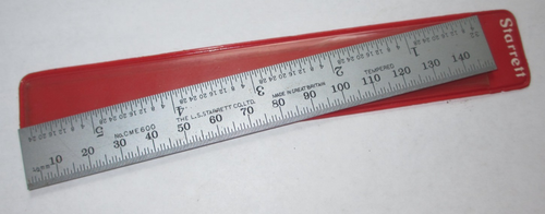 Vintage 150mm Starrett CME600 Metric Chrome Precision Machinist Rule ...