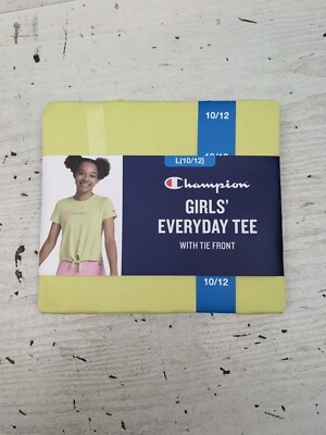 Champion Girl Sporty Short Cap Sleeve Everyday Graphic T-Shirt Green Sz ...