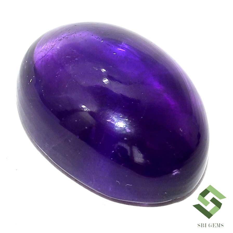 Certified Natural Amethyst Oval Cabochon 23x17 mm 31.95 CTS Untreated ...