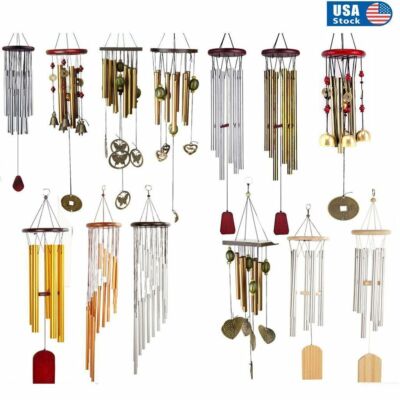 Multiple Large Deep Tone Windchime Chapel Bells Wind Chimes Garden Home ...