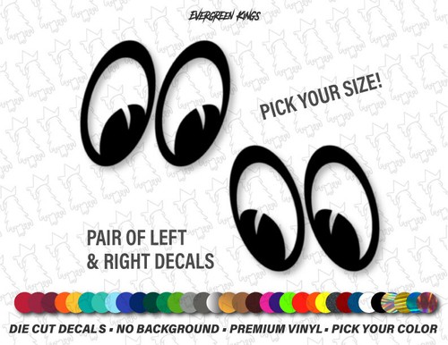 x2 MOON EYES Pair Logo Stickers DECALS for Drag Racing Hot Rod Rat Fink ...