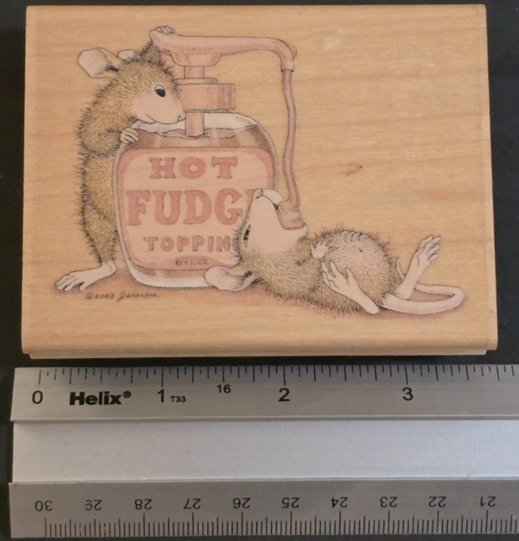House Mouse Wood Mounted Rubber Stamp ‘Mouseful Of Fudge’ 2003 | eBay UK