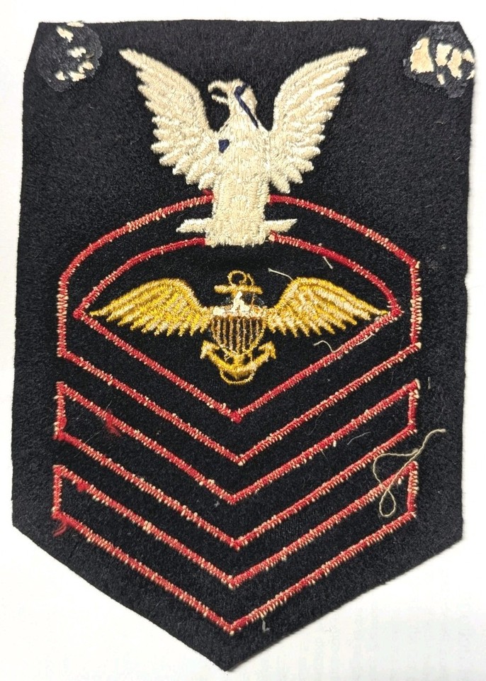 WW2 US Navy Enlisted Chief Aviator / Pilot Rank Rate - Navy Blue | eBay