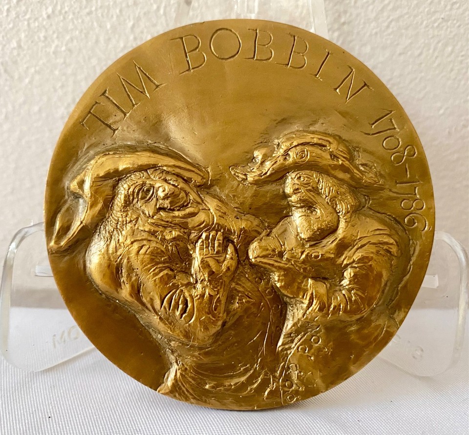 Medal Ronald Searle Tim Bobbin Bronze medallion (1978) Six Fathers Of ...