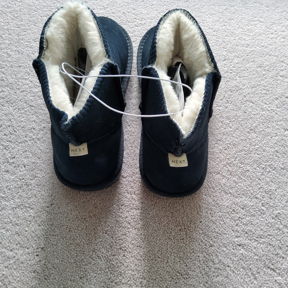 NEXT Womens Navy Blue Suede Boot Slippers SIZE 5 New with Tags | eBay