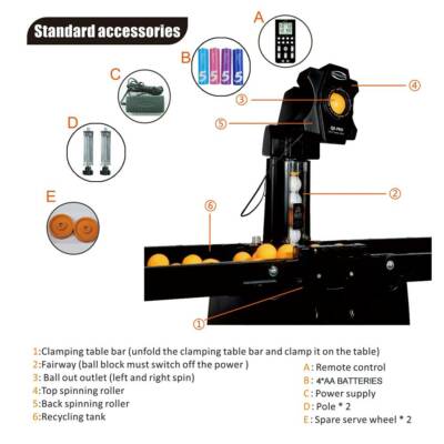 Automatic Table Tennis Robot Training Practice Ping Pong Ball Machine w ...