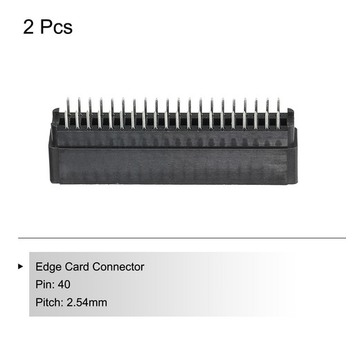 Card Edge Connector Black Socket Straight Connection 40 Pin 2.54mm ...