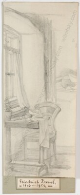 Johann Friedrich Treml (1816-1852) "Interior", drawing, 1st half of ...