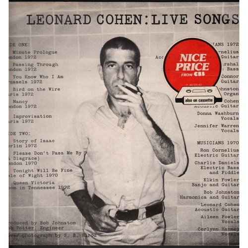 Leonard Cohen Lp Vinile Live Songs / CBS 32272 Nice Price Nuovo | eBay