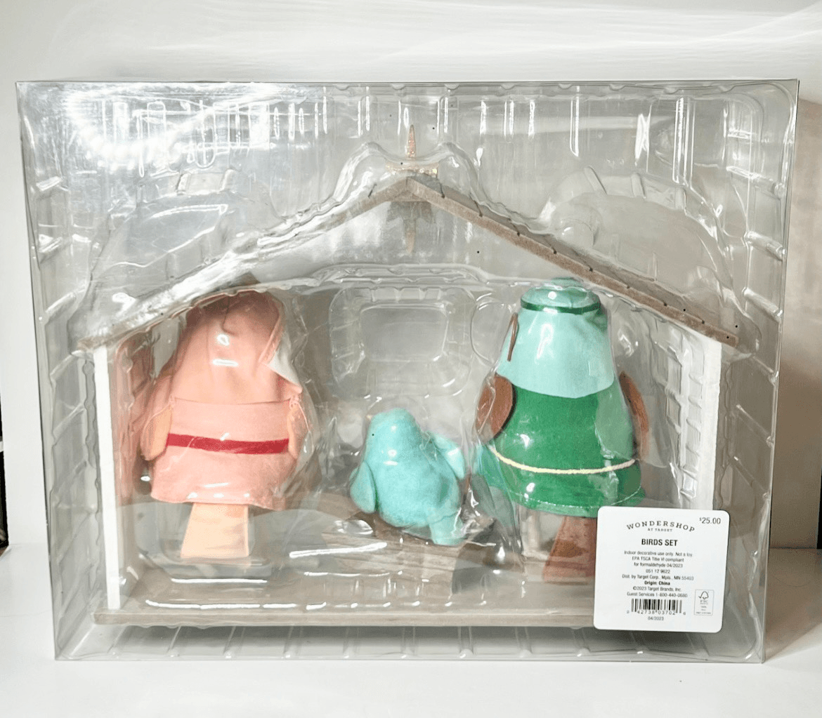 Target Wondershop Featherly Friends Nativity Scene Manger & 3 Fabric ...