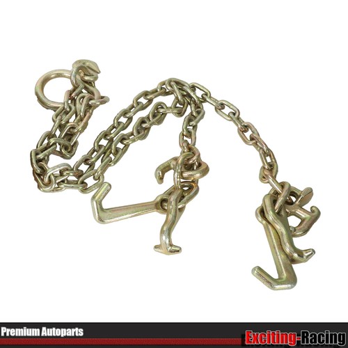 G70 V-Chain Bridle w/ RTJ Cluster Hooks & Grab Hooks, 3' Legs Tow Chain ...