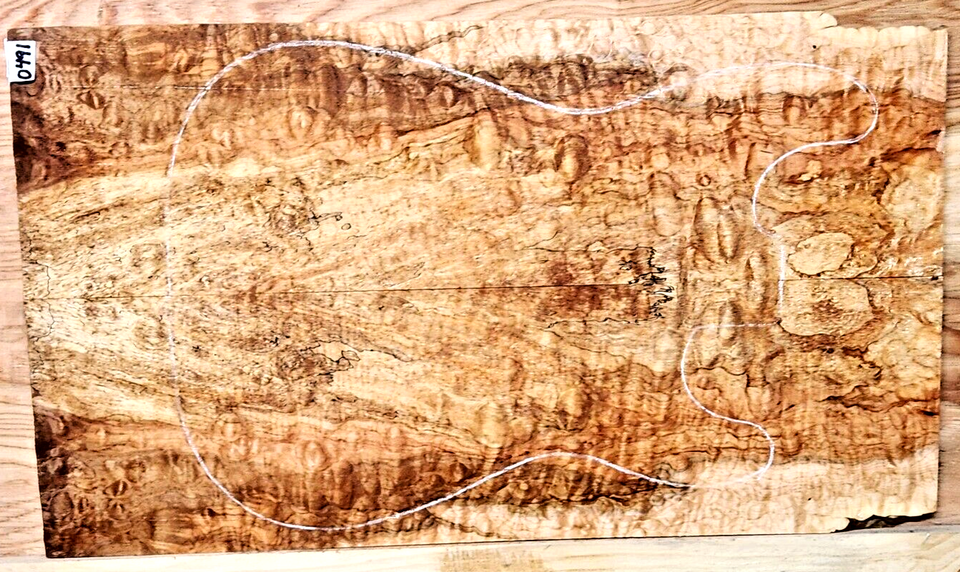 Spalted Maple Music Wood 0491 Luthier Guitar Top Book match Set 24x 14 ...
