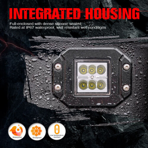 2 Pcs 18w LED Work Light Flood Flush Mount Truck Offroad Lamp 4wd ...