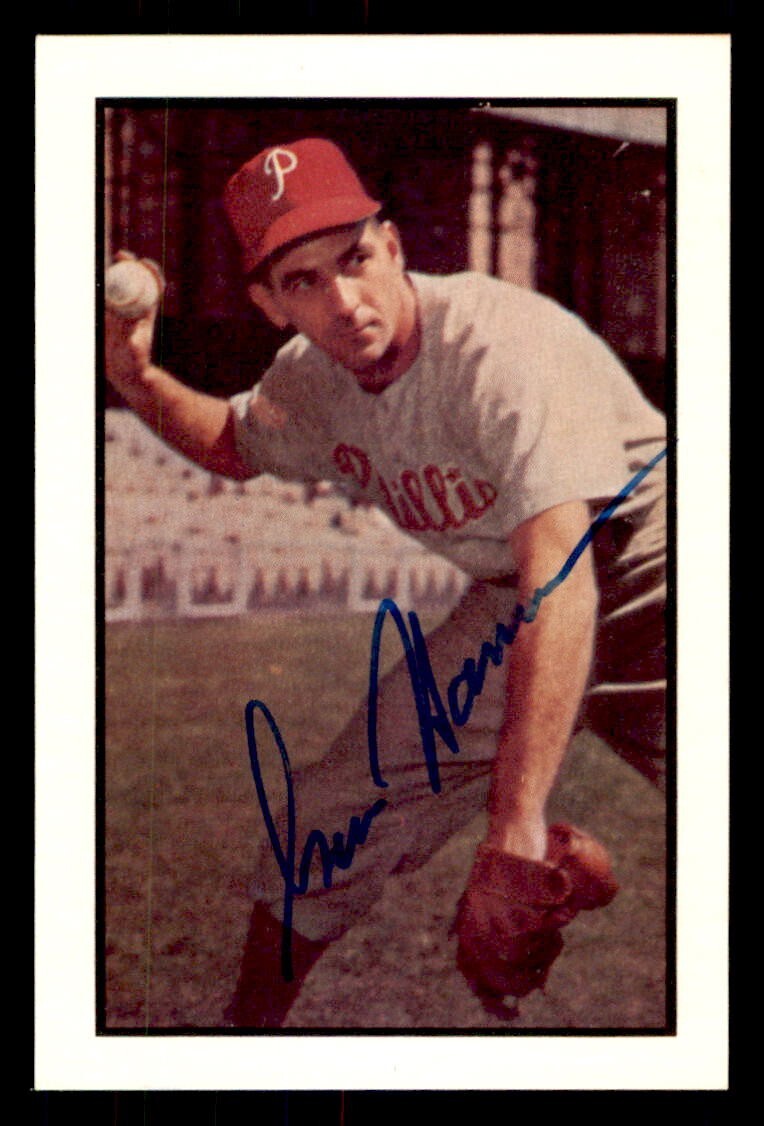 1983 Reprint Baseball #60 Granny Hamner 1953 Bowman Color Signed Auto ...