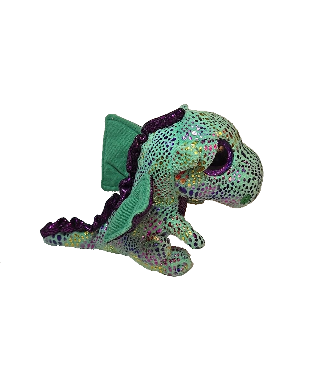 TY Cinder Green Dragon Beanie Boos glittery purple wings/scales 2022 | eBay