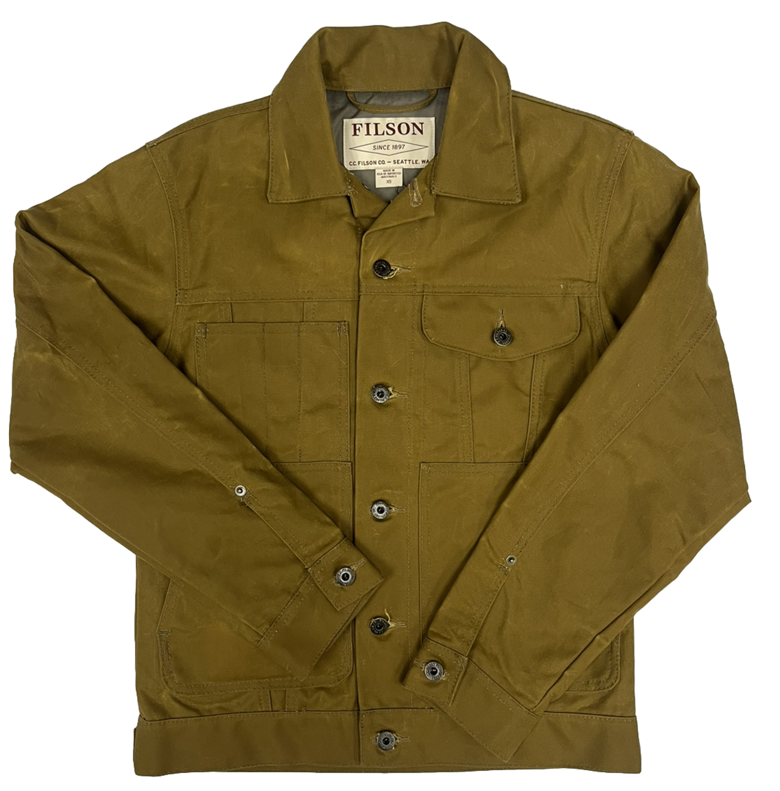 Filson Short Lined Cruiser Jacket 11010762 MADE IN USA Tin Cloth Waxed ...