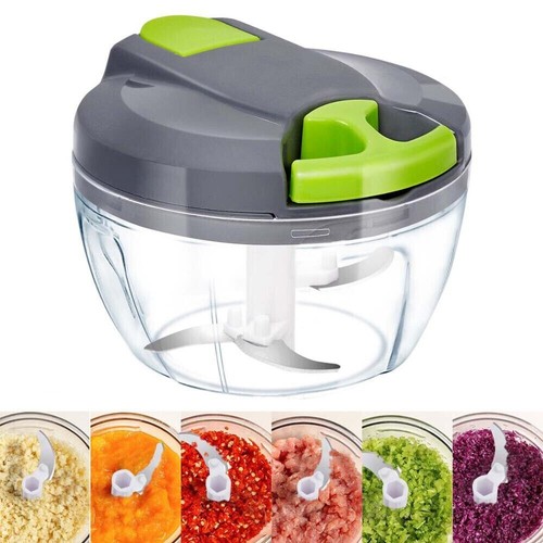 SAJFS® Manual Food Chopper Mixer with SS BLADES, 520ML, 5 Second ...