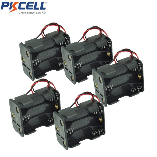 5pcs Dual-side 6-AA Cells Battery Holder Case Box With Wire Leads for ...