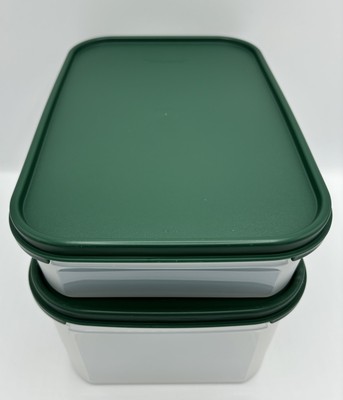 VTG Tupperware Modular Mates Green Lids #1 #2 8.5 & 18 Cup Set Of 2 ...