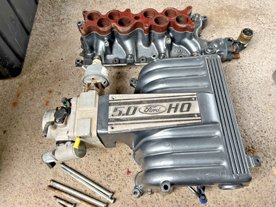 86-95 Ford Mustang GT40 Upper + Lower Intake Manifold + BBK 70mm ...