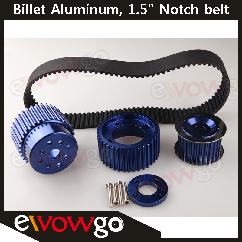 Gilmer Drive Blue Pulley Kit 1.5" Notch Belt For 12A 13B 20B 15mm RX7 ...