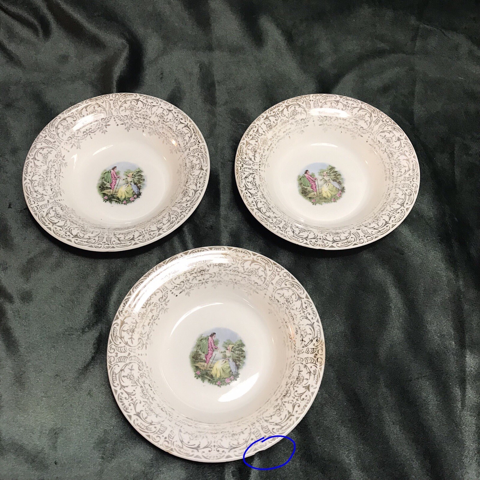 Set Of 12 1940's China d'Or By Limoges American Triumph &Accents 22K ...