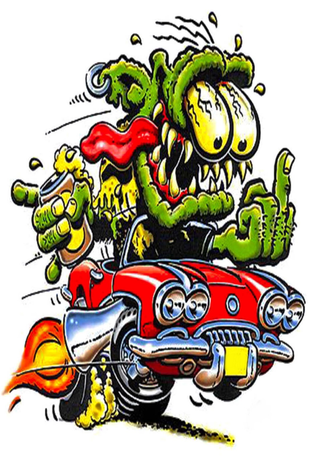 Funny Chevy Corvette finger | POSTER 24 X 36 INCH | Vintage Classic Car ...