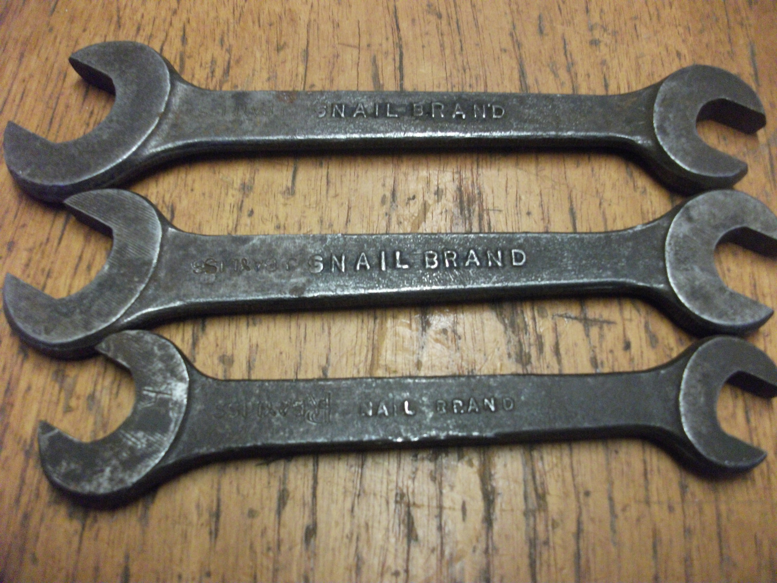 3 Vintage 1945 Snail Brand Open Ended Spanners ClassicTools sizes as ...