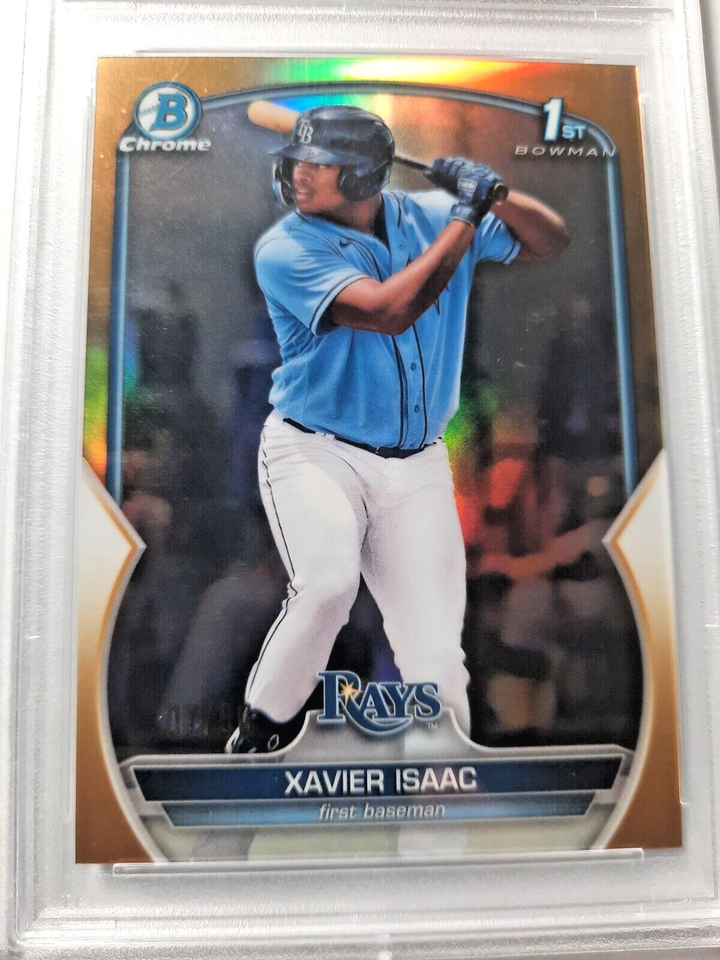 2023 Bowman Chrome XAVIER ISAAC 1st Gold Refractor /50 PSA GEM-MT 10 # ...