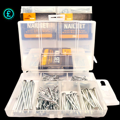 Nails Mixed set 250 nails for wood work - flat headed nails - fix ...