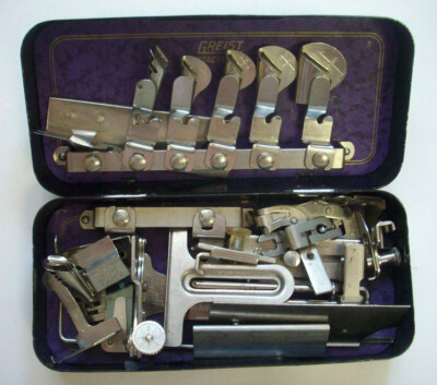 Greist Sewing Machine Attachments braider tucker ruffler binder hemmers ...