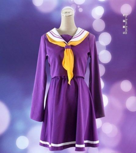 NO GAME NO LIFE Shiro School Uniforms Cosplay Costume Dress Set Free ...