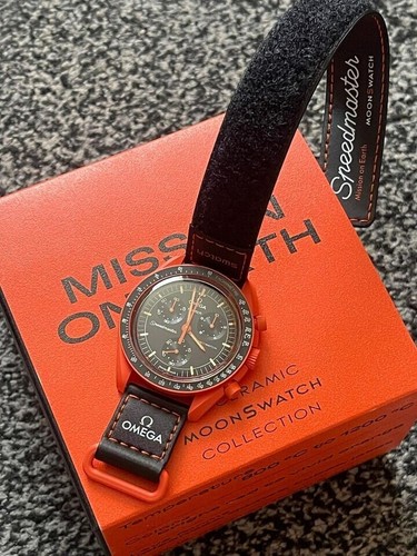 NEW Swatch x Omega Moonswatch Mission To Earth LAVA Watch - With Box | eBay