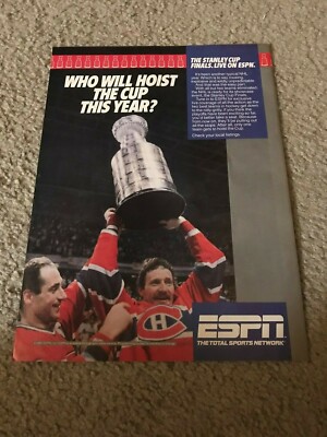 Vintage 1987 ESPN HOCKEY NHL Print Ad MONTREAL CANADIENS 1986 STANLEY ...