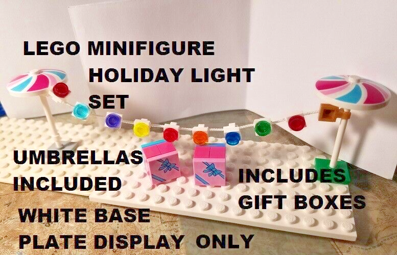 LEGO Minifigure Christmas Tree Light Set with Outdoor Umbrellas and ...