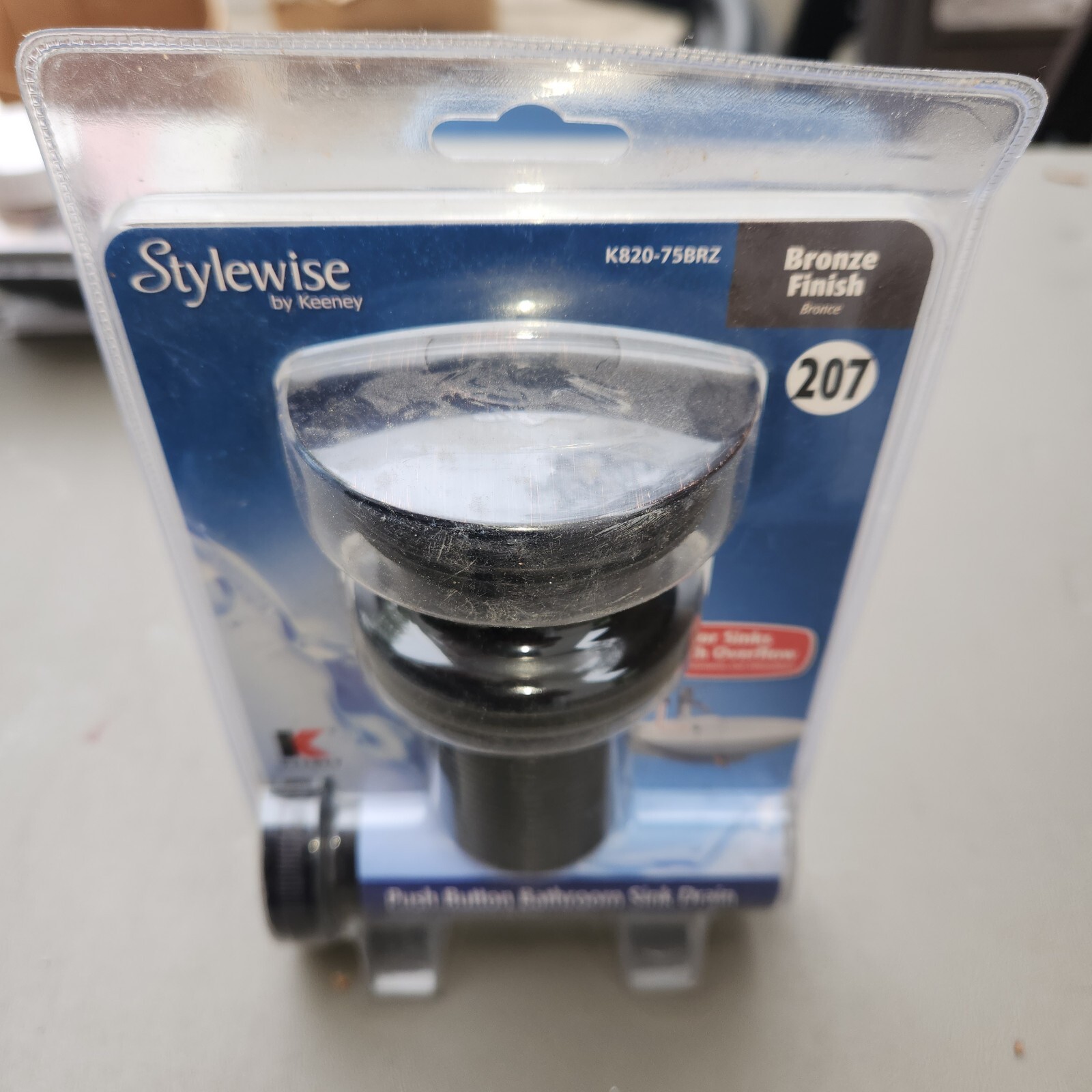 Stylewise By Keeney K820-75BRZ Universal Button Bathroom Sink Drain | eBay