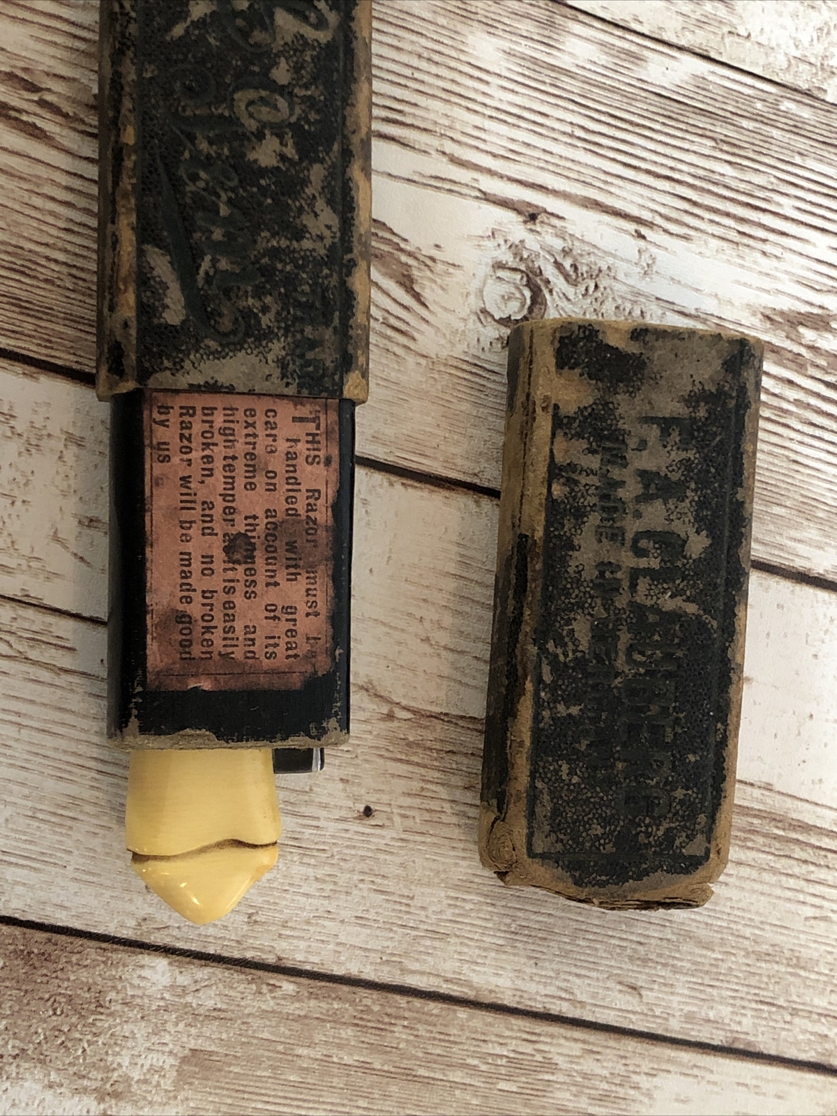 Tonsorial Gem Straight Razor in Orig. Case Loeffler RARE BAMBOO SHAPED ...