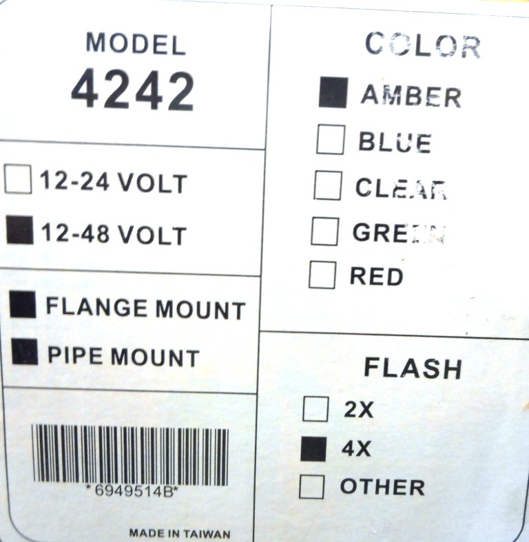 PRECO SAFETY LIGHT/STROBE BEACON, 4242, AMBER, 12-48V | eBay