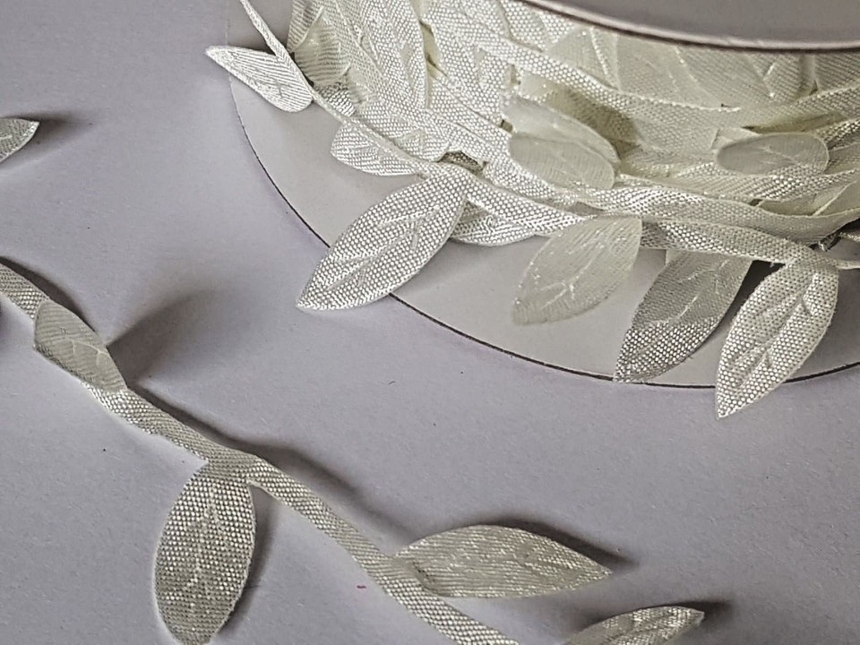 Satin LEAF RIBBON TRIM GARLAND Vintage Decorative Christmas Craft ...