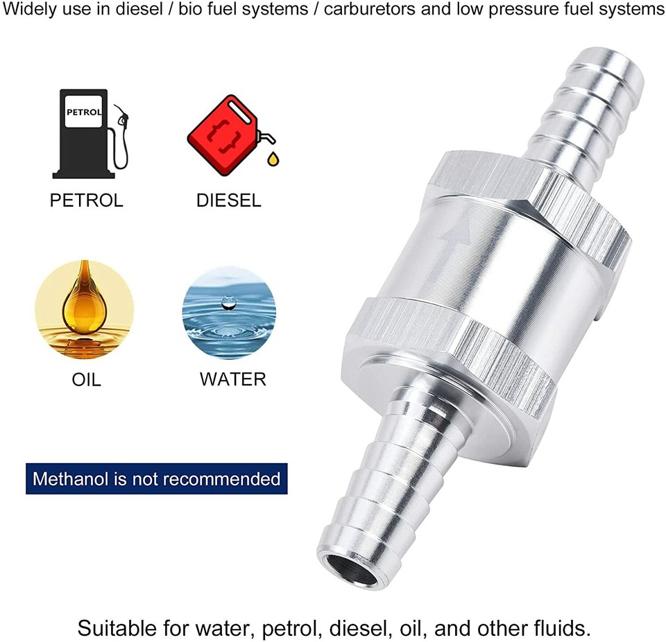 1pcs 10mm 3/8" Fuel Line Non-Return One Way Air Fuel Oil Check Valve ...